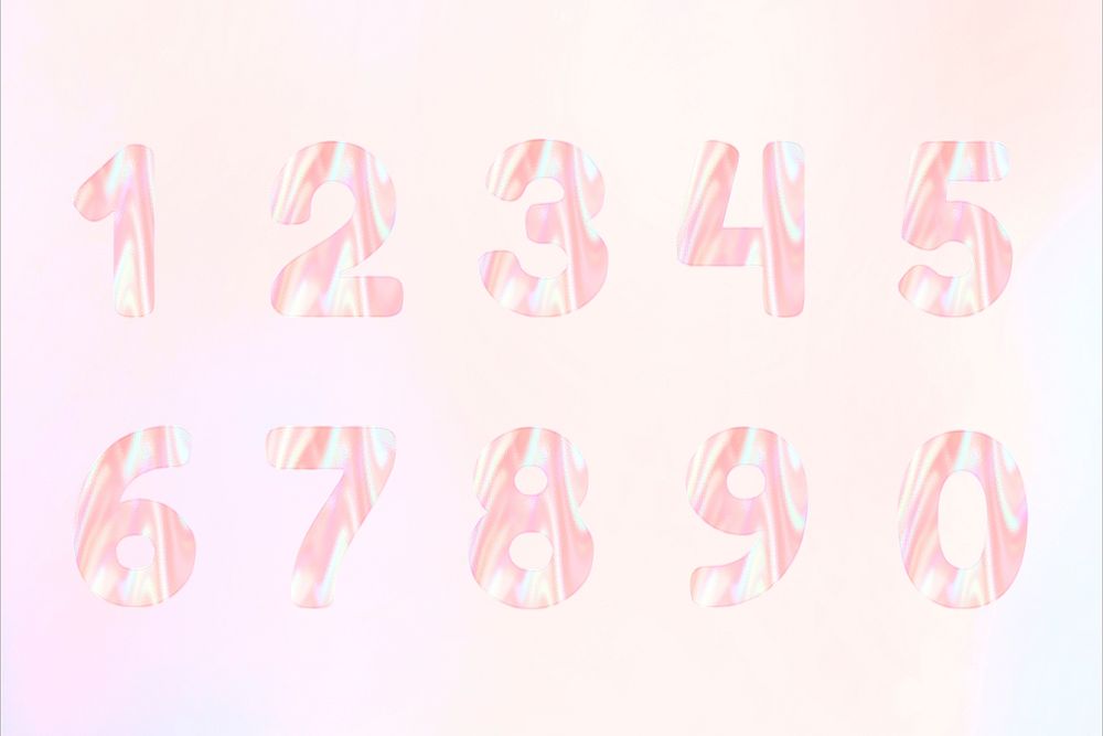 Holographic pastel psd basic number | Free PSD - rawpixel