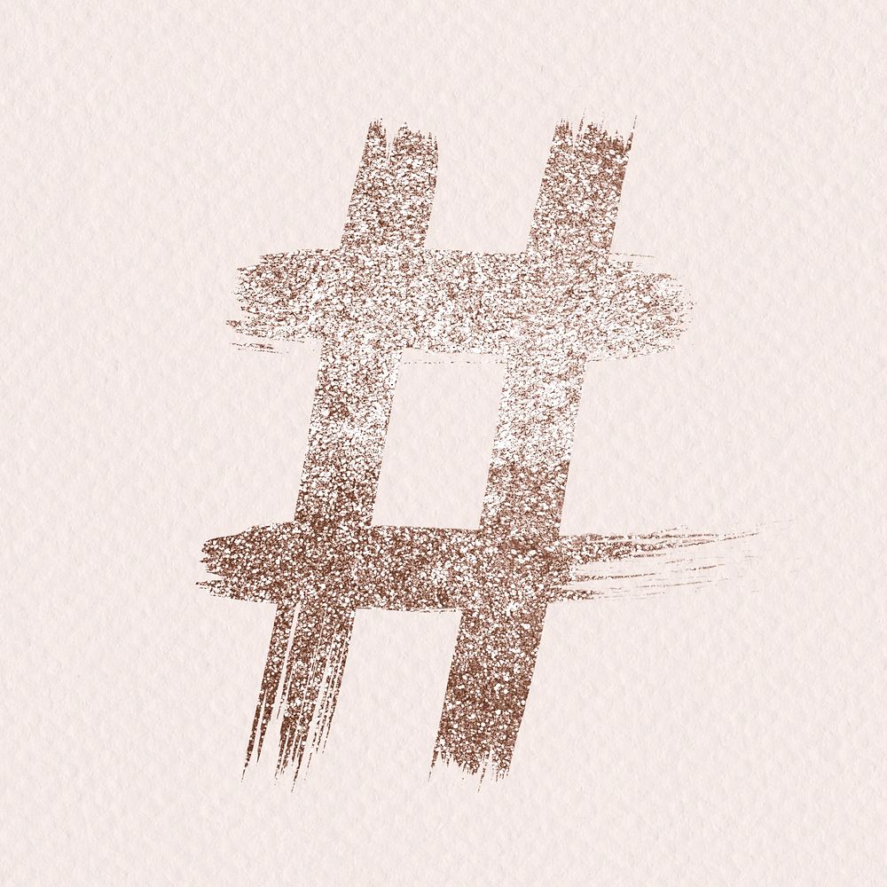 Psd hashtag symbol rose gold | Free PSD - rawpixel
