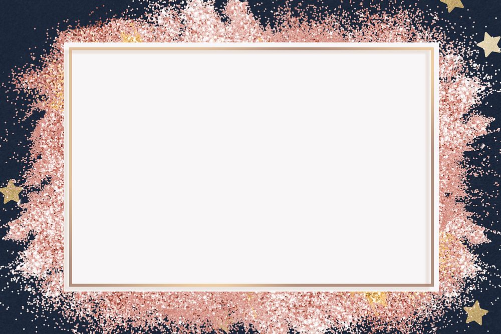 Sparkly frame psd on glitter | Premium PSD - rawpixel