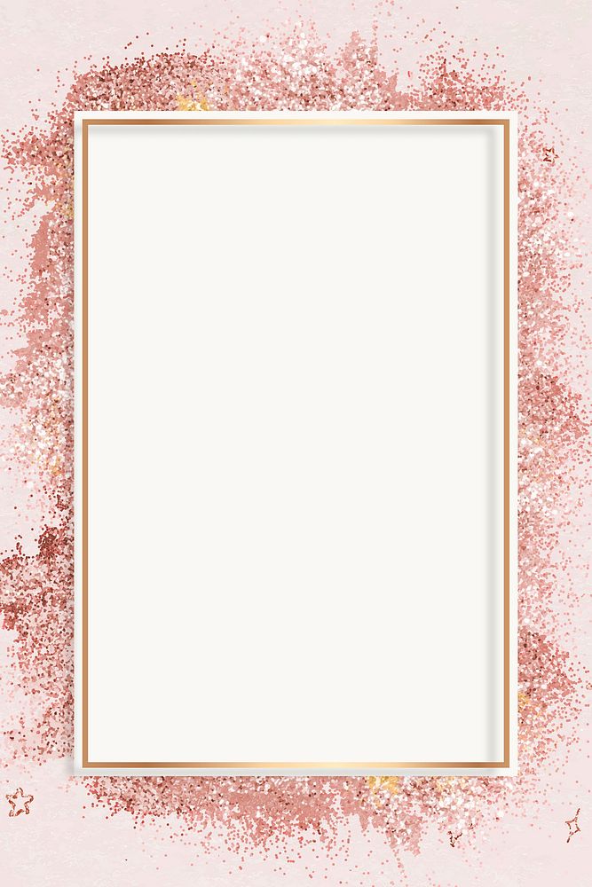 Rose gold glitter frame vector | Premium Vector - rawpixel
