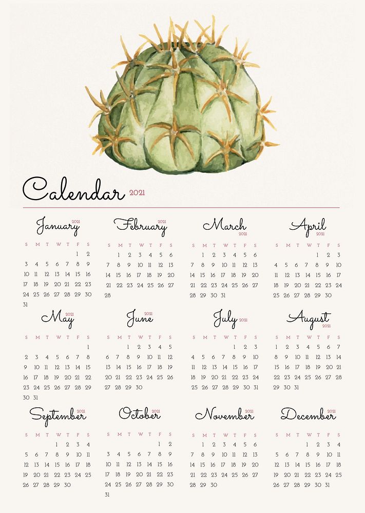 Calendar 2021 printable template psd | Premium PSD - rawpixel