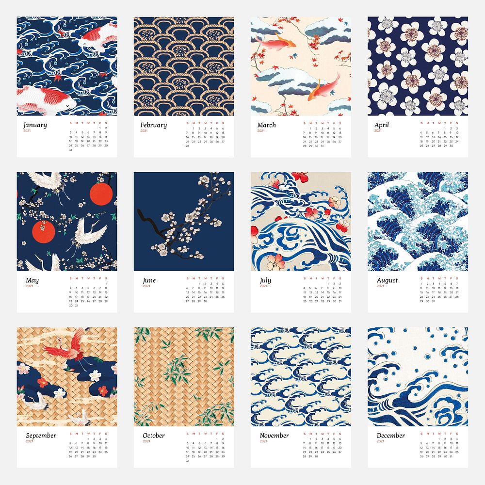 Yearly 2021 calendar printable psd | Premium PSD - rawpixel