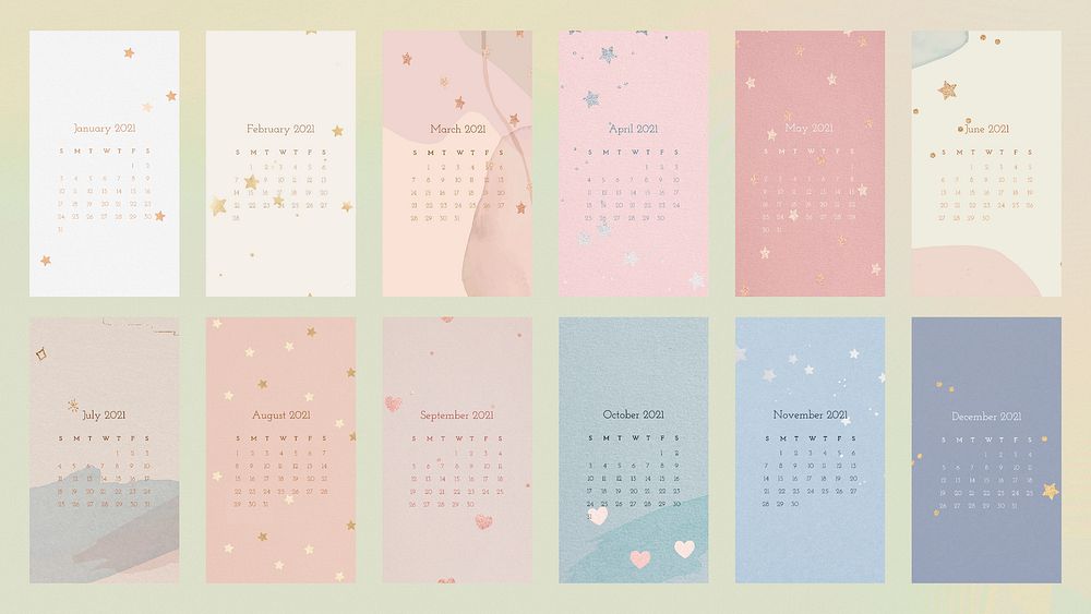 Calendar 2021 editable template vector | Vector - rawpixel