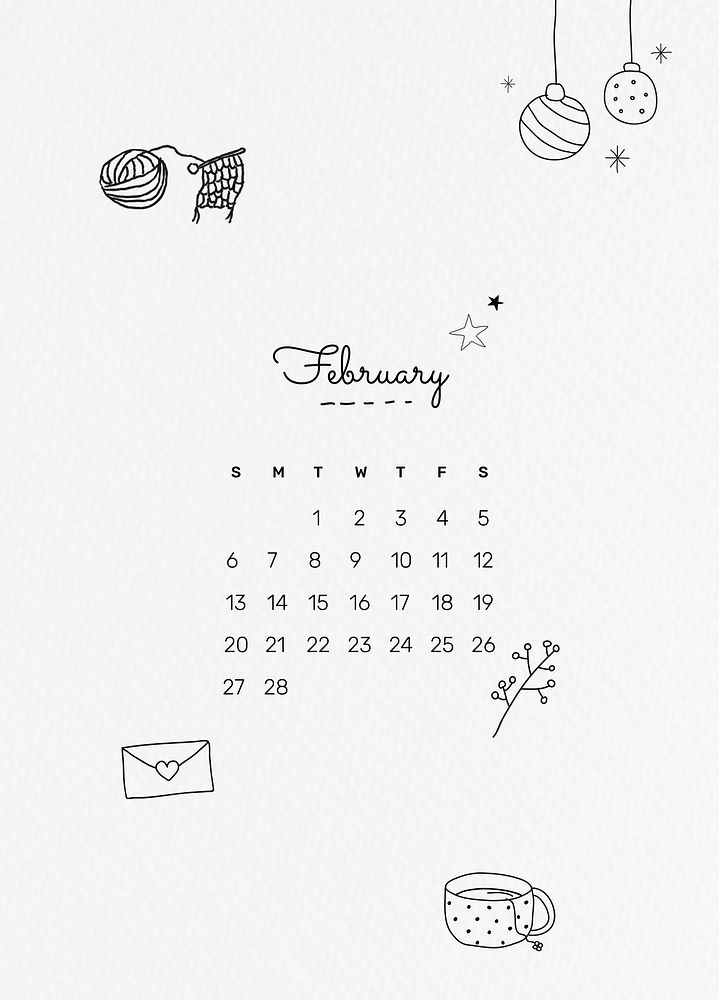 Cute February 2022 calendar template, | Free PSD Template - rawpixel