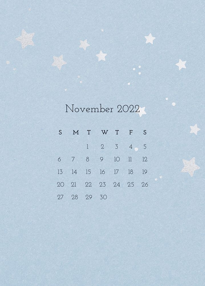 Star November 2022 calendar template, | Free PSD Template - rawpixel
