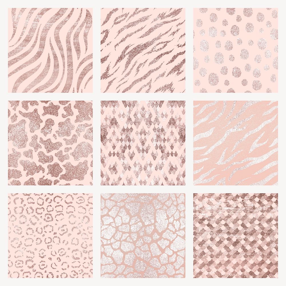Rose gold animal skin patterns | Premium Vector - rawpixel