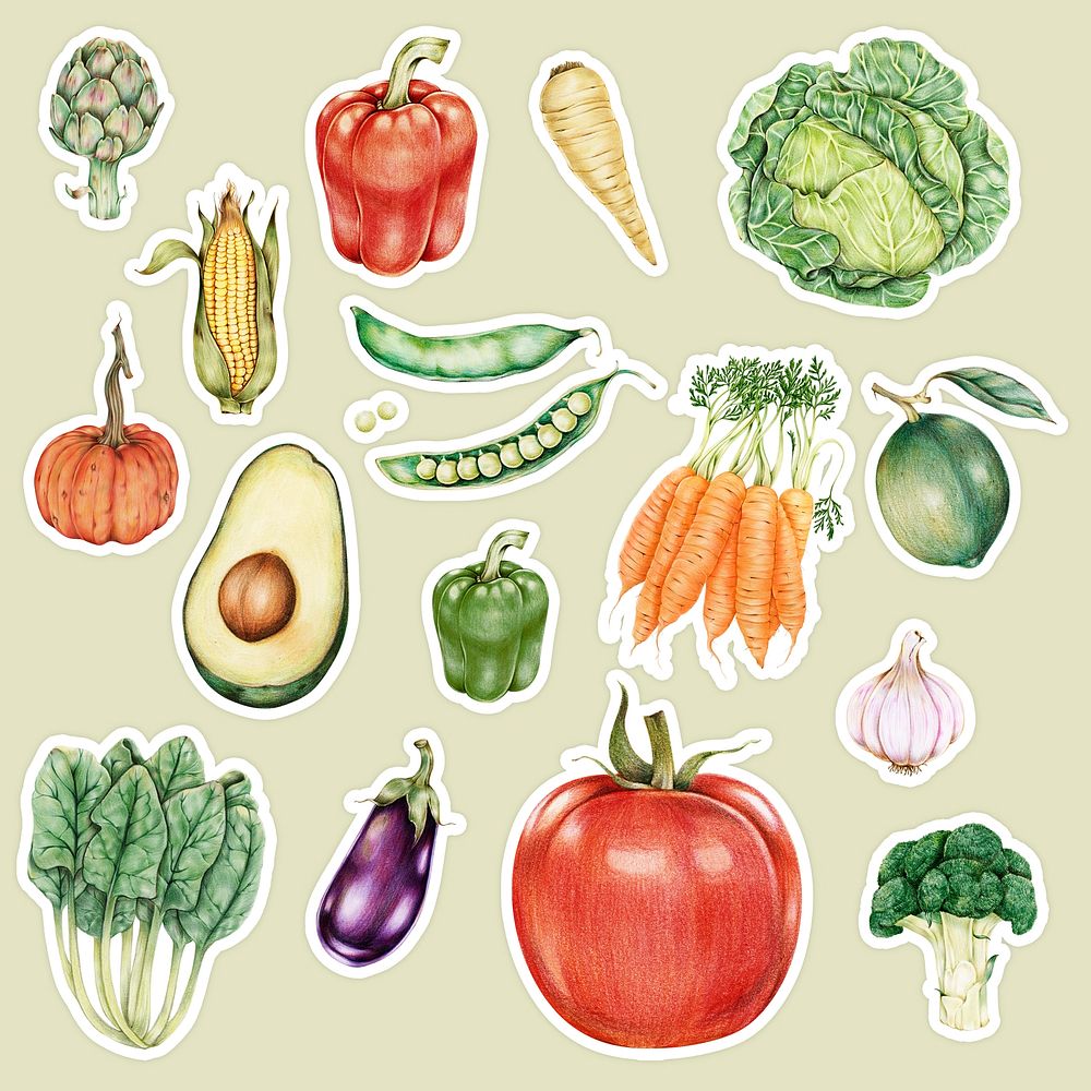 Organic food psd vegetables drawing | Premium PSD - rawpixel