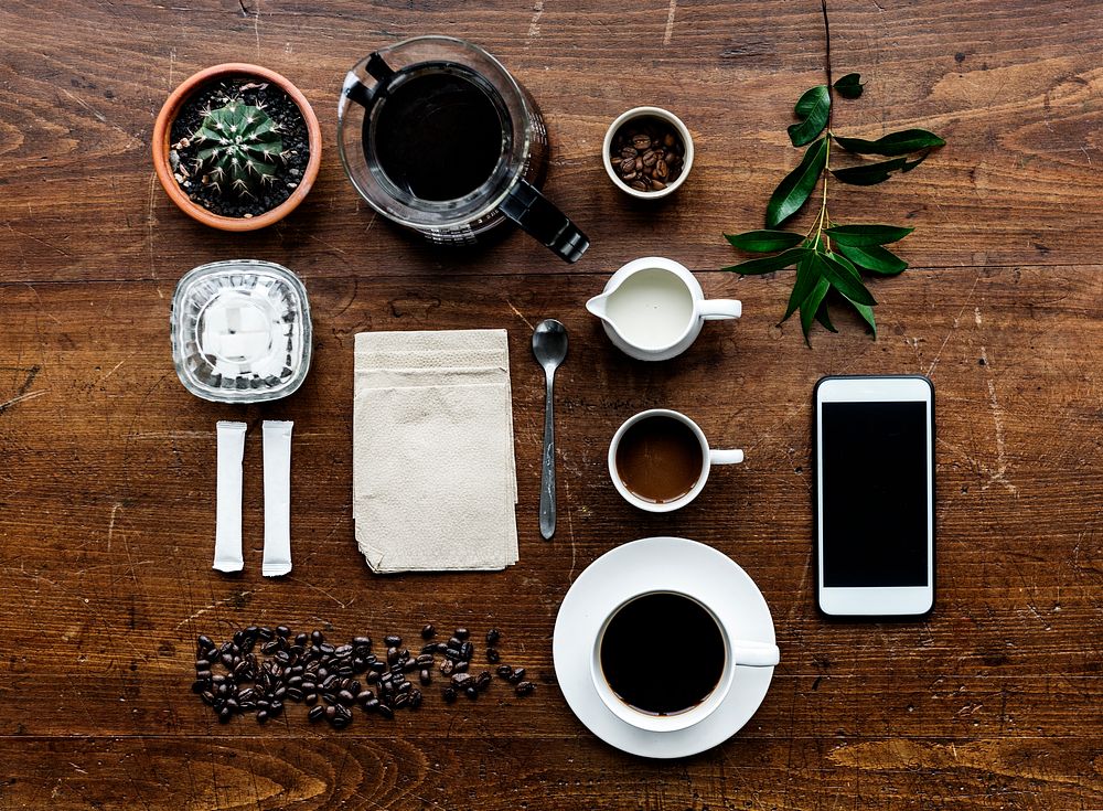 Aerial view of coffee setting | Premium Photo - rawpixel