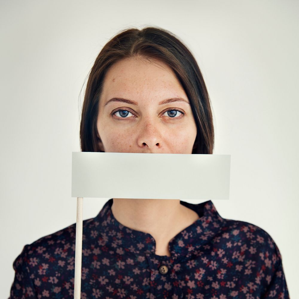 Woman Voiceless Covering Mouth Speechless | Premium Photo - rawpixel