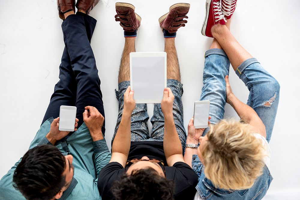 Adult People Use Tablet Mobile | Premium PSD - rawpixel