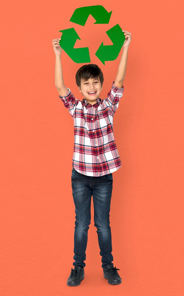 Little Boy Holding Recycle Symbol | Premium Photo - rawpixel