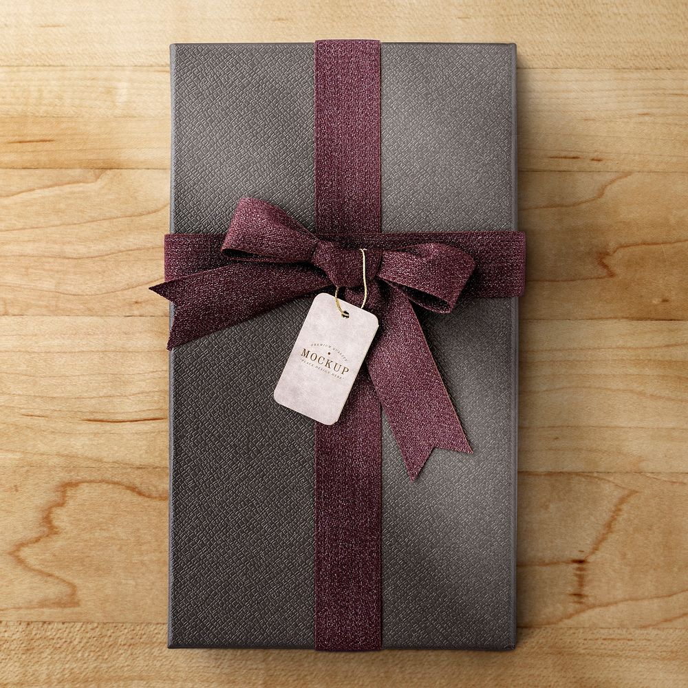 Aerial view of gift box | Premium PSD Mockup - rawpixel