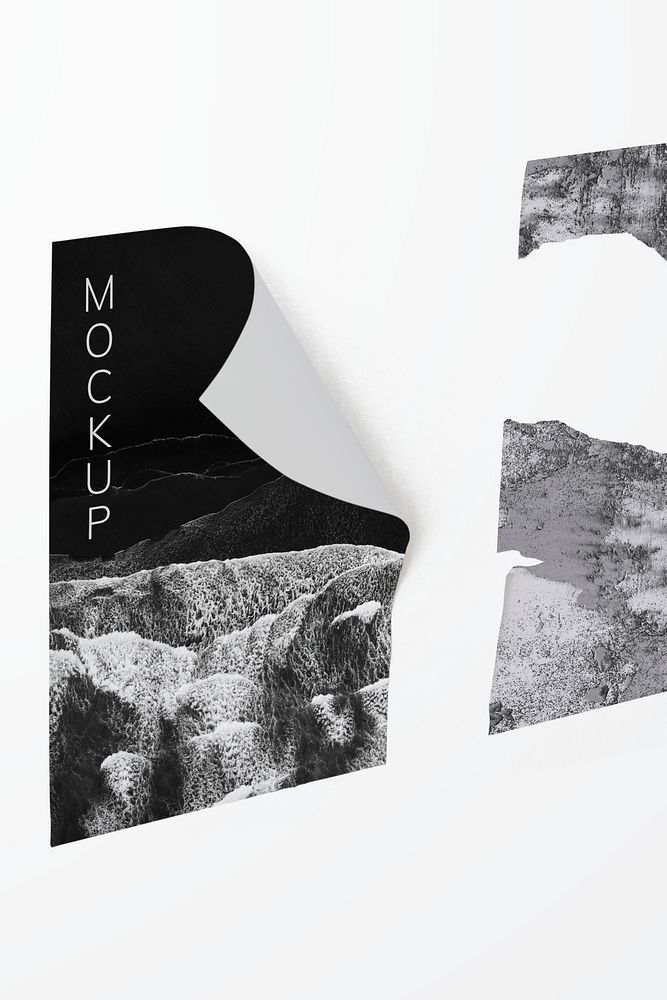 Torn paper poster mockup on the wall | Premium PSD Mockup - rawpixel