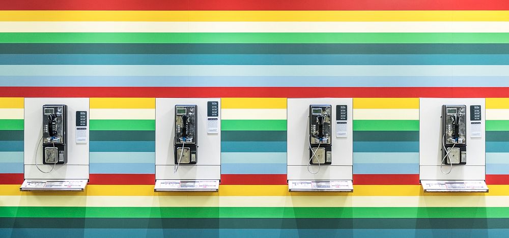 Phone booth on a colorful | Premium Photo - rawpixel