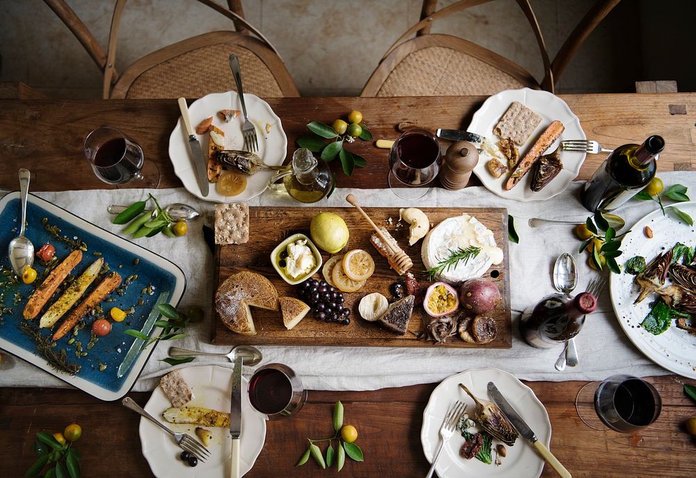 Rustic style dinner with cheese | Premium Photo - rawpixel