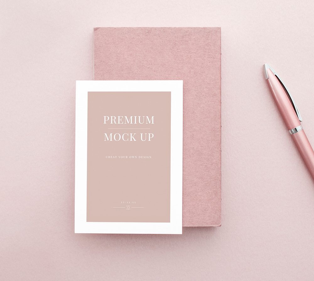 White card mockup on a pastel | Premium PSD Mockup - rawpixel