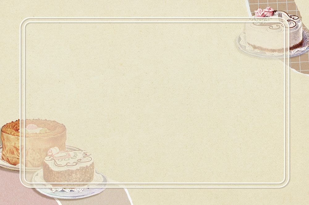 Hand drawn rectangle frame with cakesdesign | Premium PSD - rawpixel