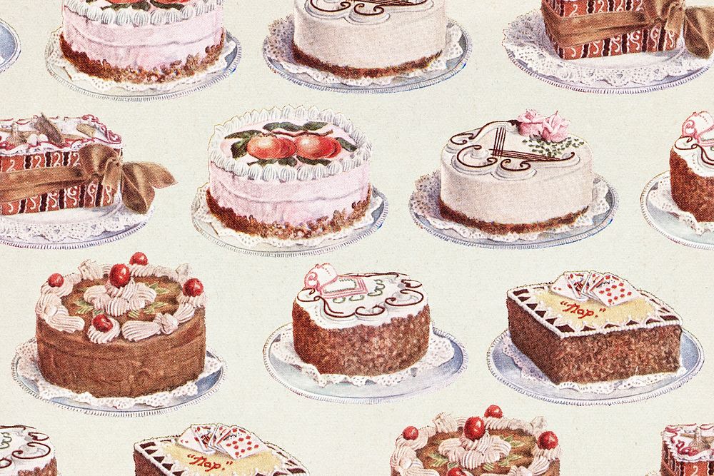 Fancy cakes patterned background | Premium PSD - rawpixel