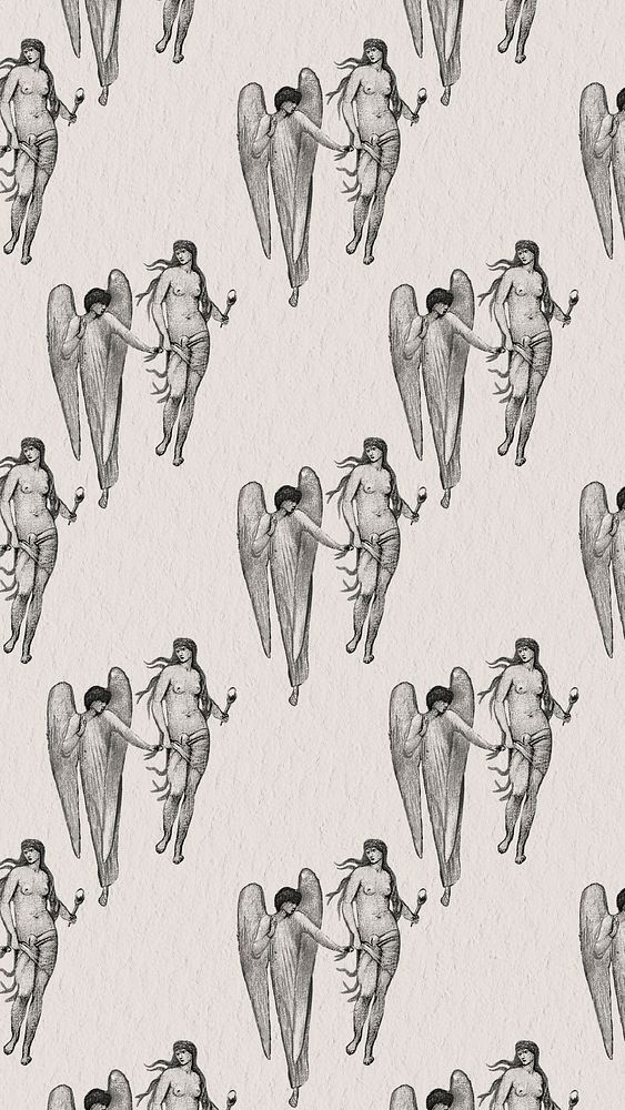 Vintage angel illustration mobile wallpaper | Premium Photo - rawpixel