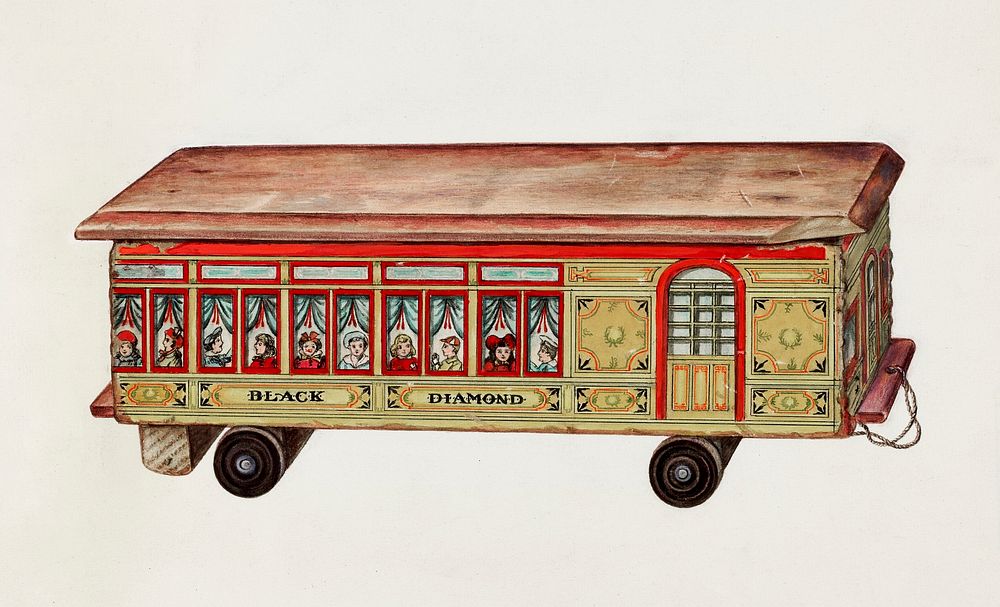 Toy Coach (ca.1939) by Dorothy | Free Photo Illustration - rawpixel