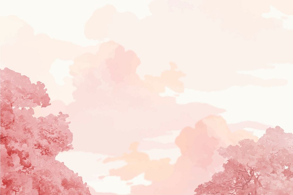 Pink trees and sky banner | Premium Vector - rawpixel
