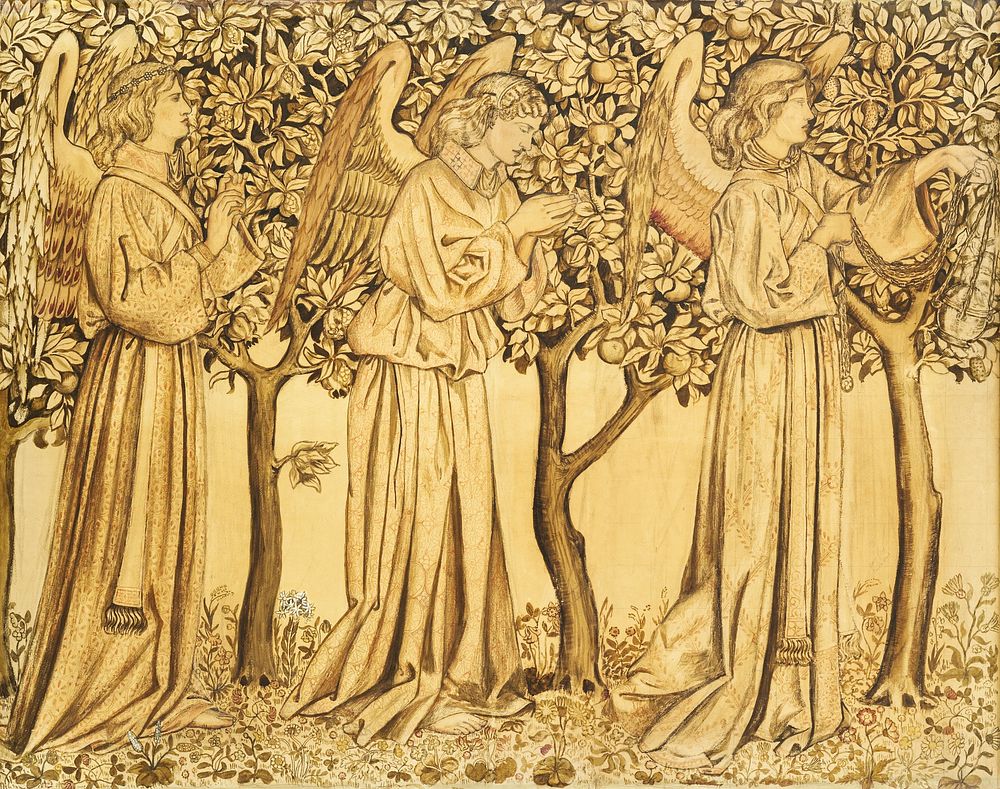 Tile Design–Processing Angels (1866) by William | Free Photo ...