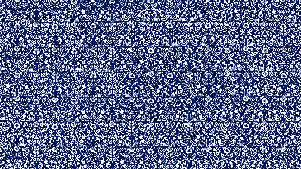 Blue patterned computer wallpaper, floral | Premium Photo Illustration ...