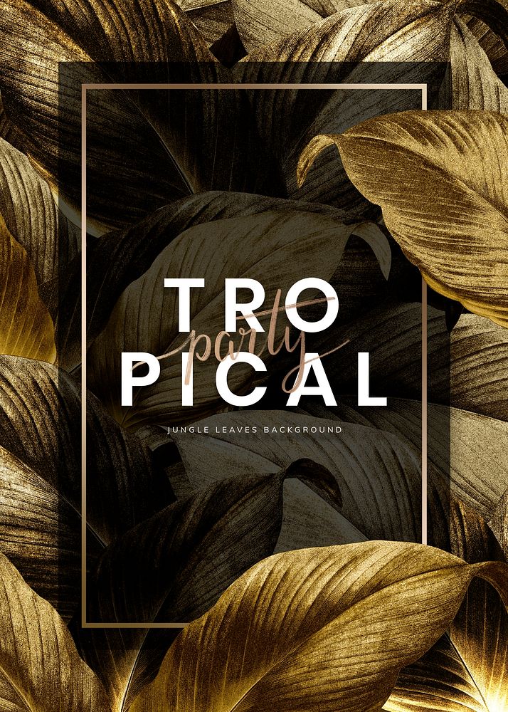 Tropical party advertisement leave patterned | Premium PSD - rawpixel