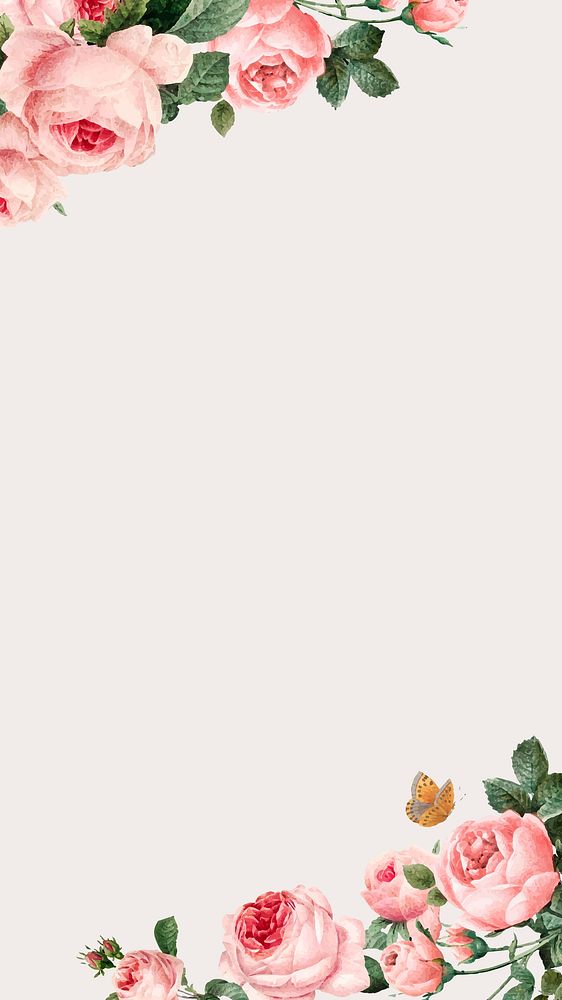 Hand drawn pink roses frame | Premium Vector - rawpixel