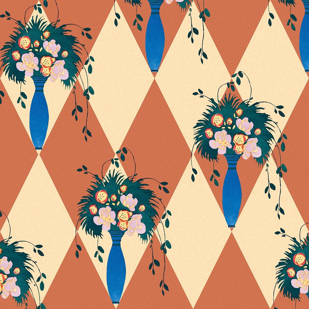 Art deco background, botanical pattern | Premium PSD Illustration ...