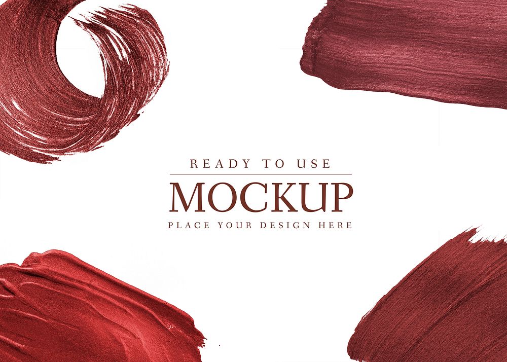 Red shimmery brush stroke mockup | Premium PSD - rawpixel