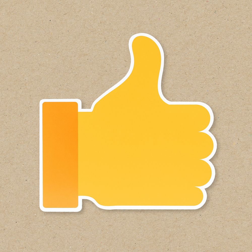 Yellow thumbs up like icon | Free Photo - rawpixel