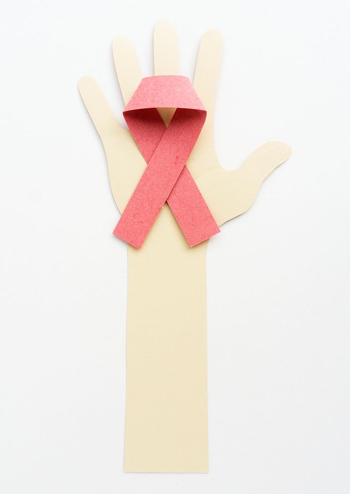 Paper craft of hand with pink | Premium Photo - rawpixel