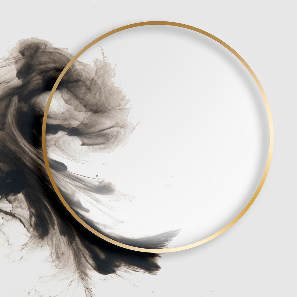 Round gold frame on black | Premium Photo - rawpixel