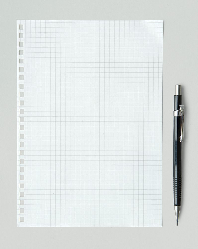 Blank white grid paper template | Premium PSD Mockup - rawpixel