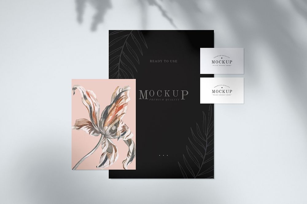 Floral corporate materials mockup set | Premium PSD Mockup - rawpixel