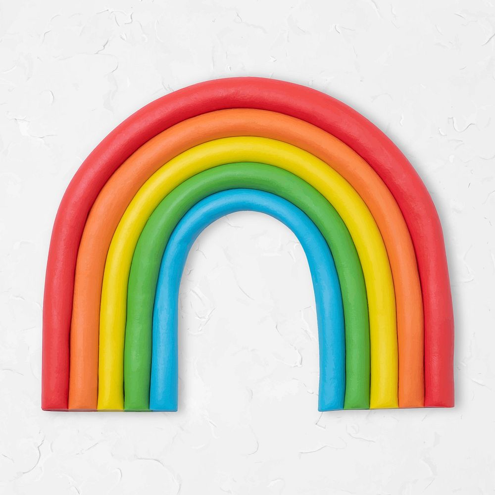 Cute rainbow dry clay vector | Free Vector - rawpixel