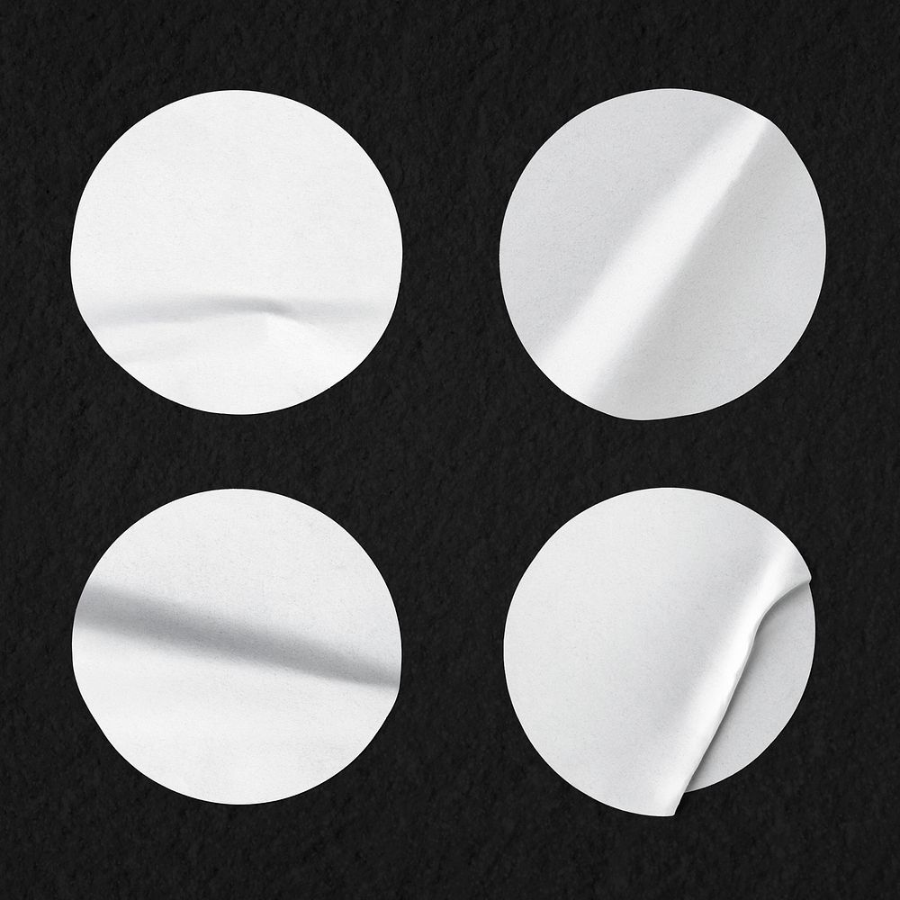 Black round stickers, stationery design | Premium PSD - rawpixel