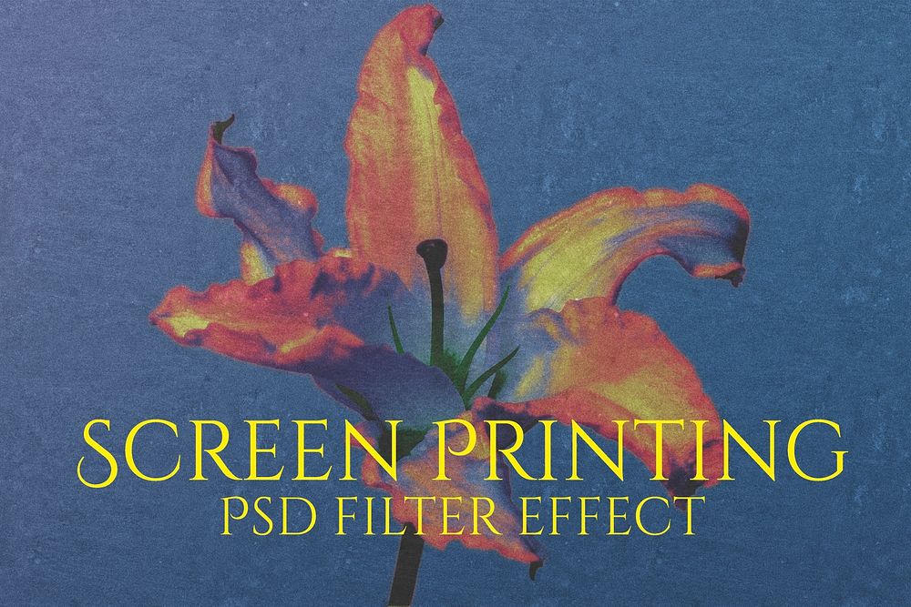 Screen printing PSD filter effect, | Premium PSD Add-on - rawpixel
