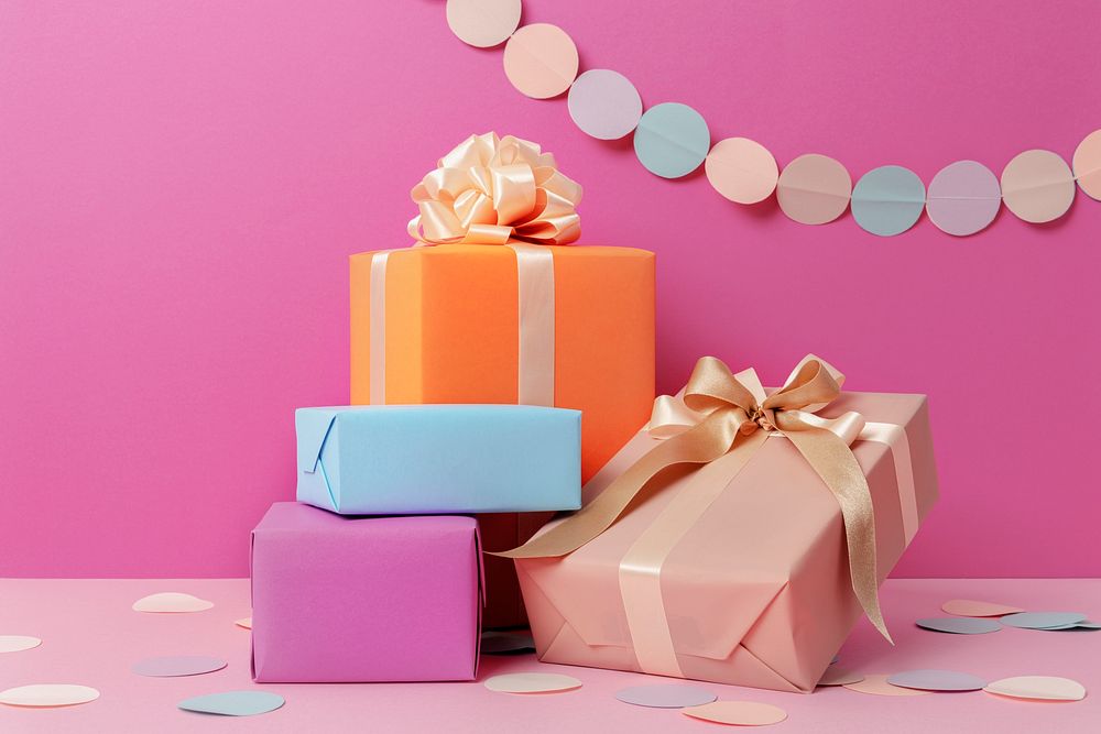 Birthday git boxes, colorful aesthetic | Free Photo - rawpixel