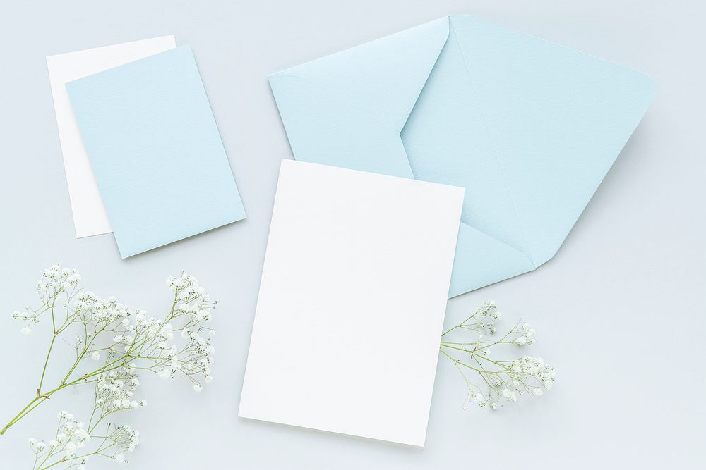 Blank blue and white cards | Premium Photo - rawpixel
