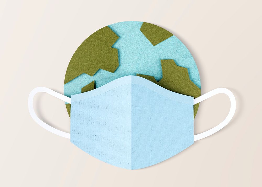 Paper craft planet earth wearing | Free PSD - rawpixel