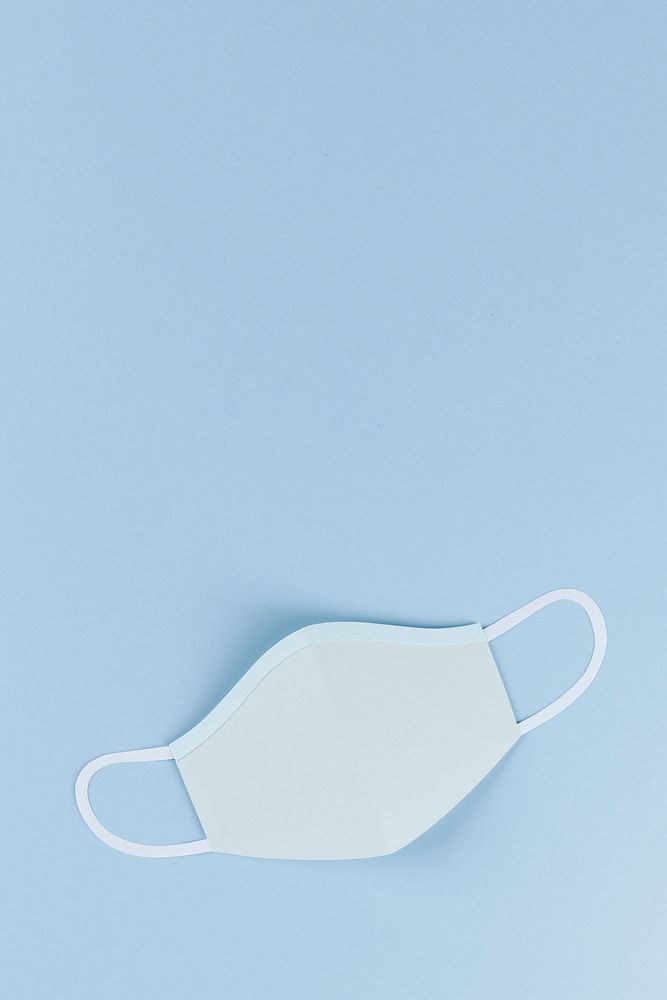 Paper craft surgical mask on a blue | Free Photo - rawpixel