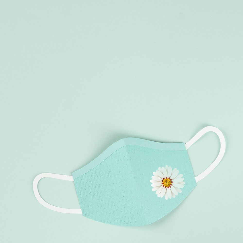 Paper craft surgical mask on a green | Free Photo - rawpixel