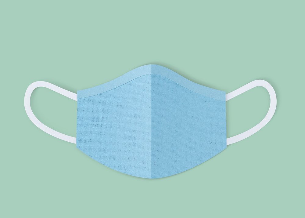 Paper craft surgical mask on a green | Free PSD - rawpixel