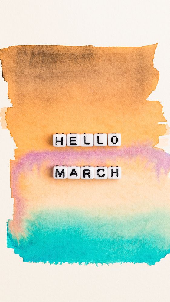 HELLO MARCH beads word typography | Free Photo - rawpixel