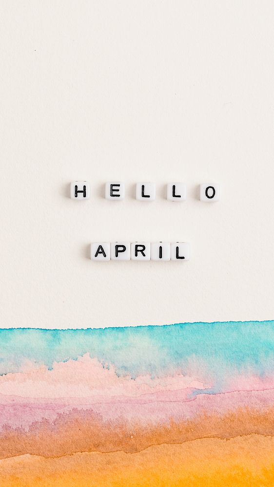 White HELLO APRIL beads word | Free Photo - rawpixel