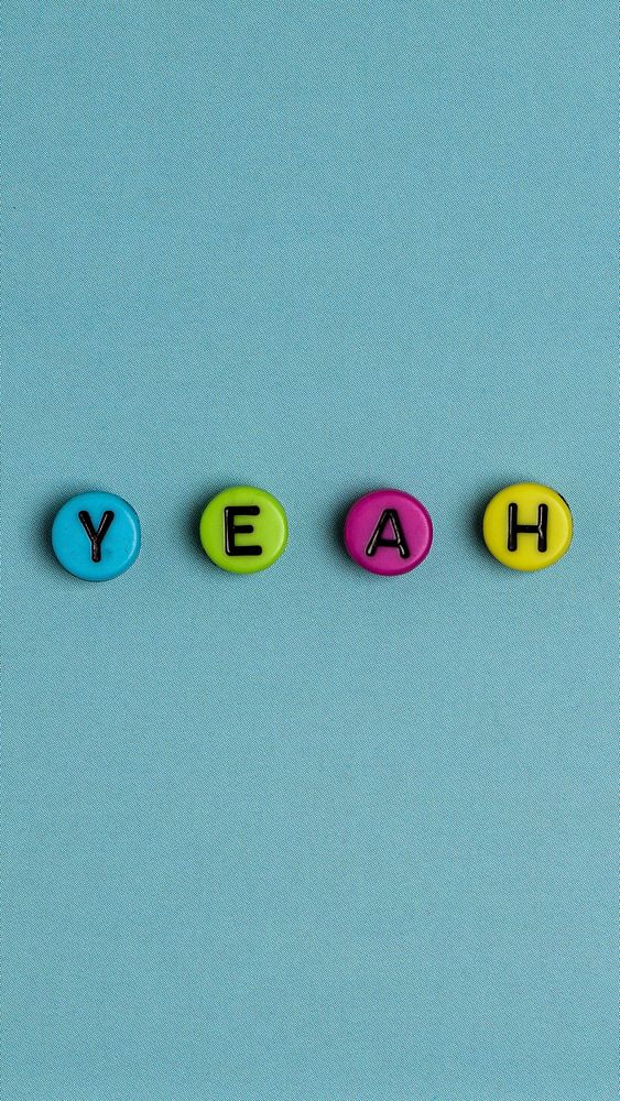 Yeah word beads lettering typography | Free Photo - rawpixel