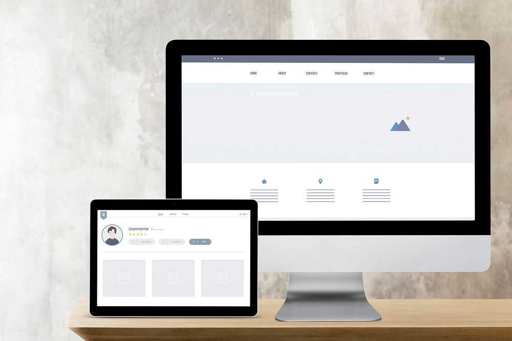 Computer and tablet screen psd | Premium PSD Mockup - rawpixel