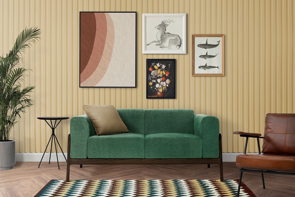 Gallery wall mockup psd hanging | Free PSD Mockup - rawpixel